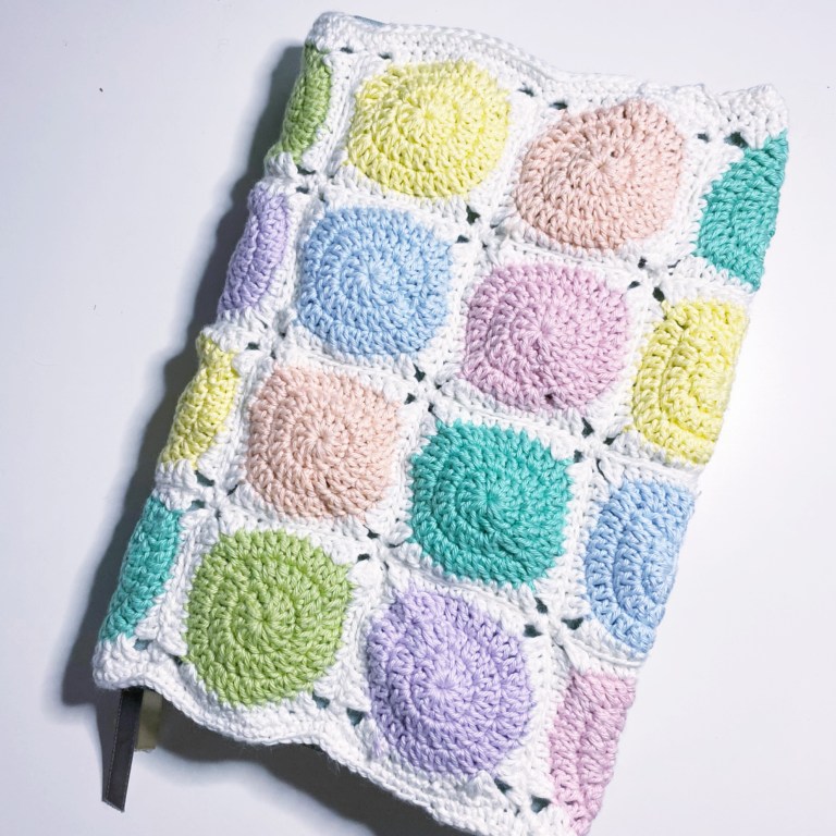 Granny square book cover – Honouring M.E. Crochet Blog