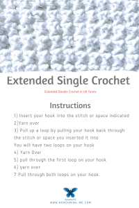 Tutorial – Extended Single Crochet – Honouring M.E. Crochet Blog