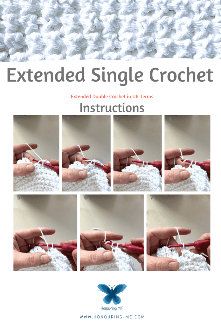Tutorial – Extended Single Crochet – Honouring M.E. Crochet Blog