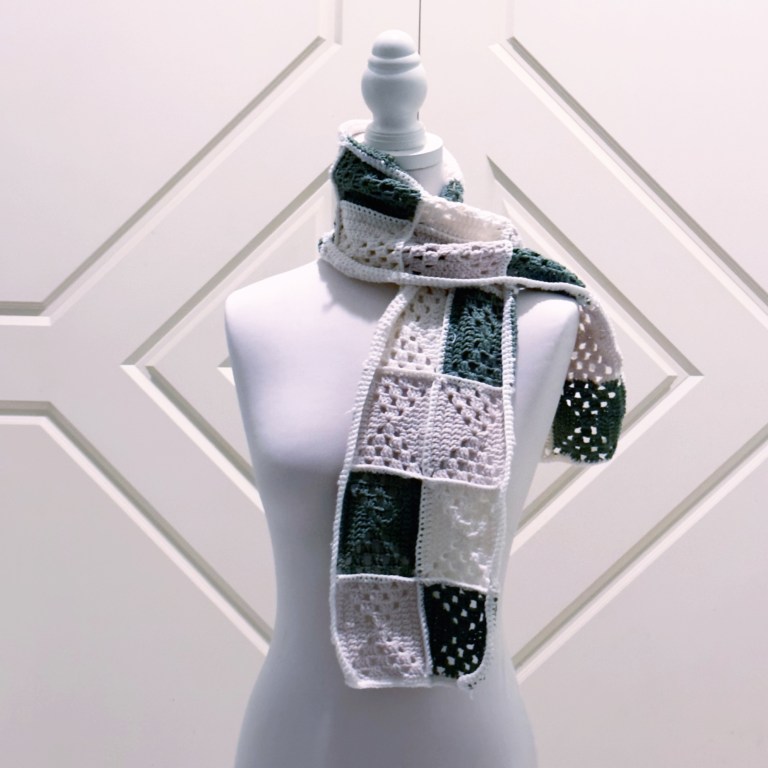 Checkered Granny Square Scarf – Honouring M.E. Crochet Blog